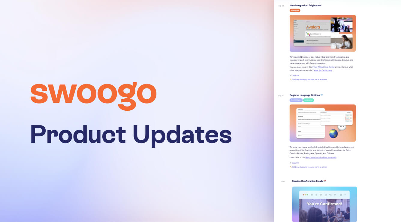 Swoogo Product Updates