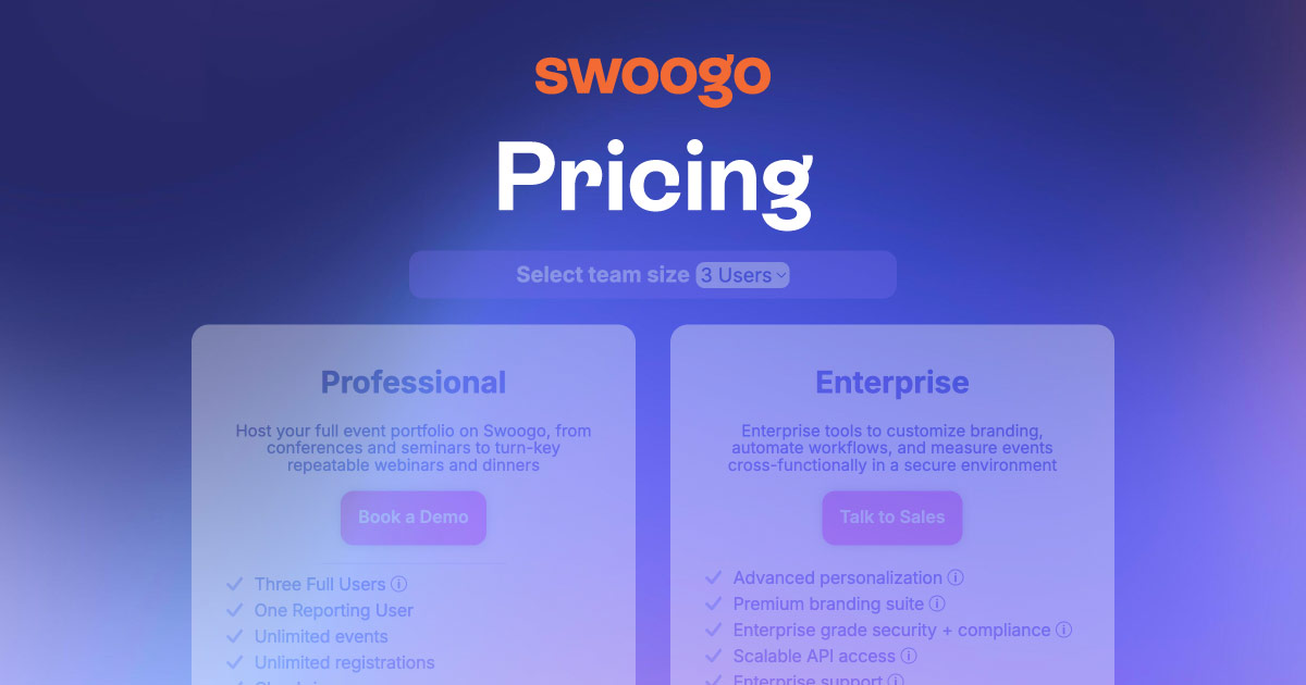 Swoogo Pricing | Event Management Platform